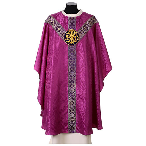 Semi-gothic chasuble with Christ monograms | online sales on HOLYART.com