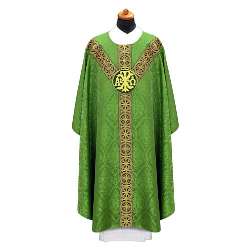 Semi-gothic chasuble with Christ monograms | online sales on HOLYART.com