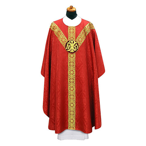 Semi-gothic chasuble with Christ monograms | online sales on HOLYART.com