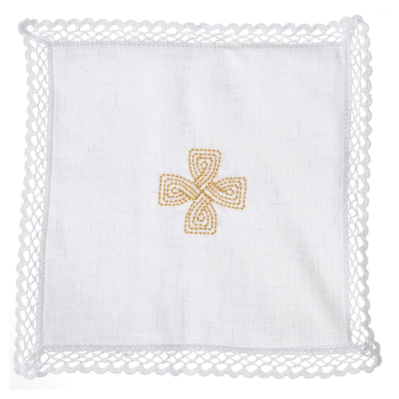 Mass linens with golden cross, 100% linen | online sales on HOLYART.co.uk