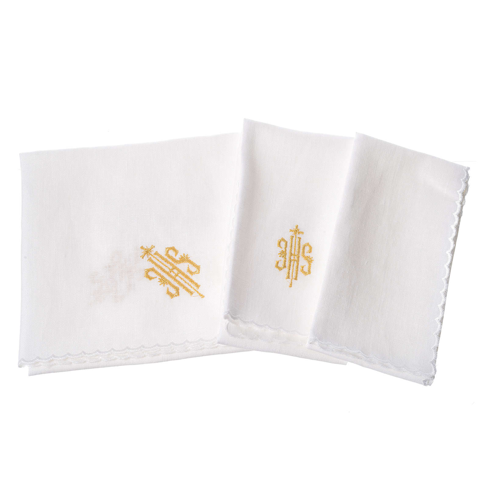 Altar Linen Set 100 Linen Golden IHS Online Sales On HOLYART altar-linen-set-100-linen-golden-ihs-online-sales-on-holyart
