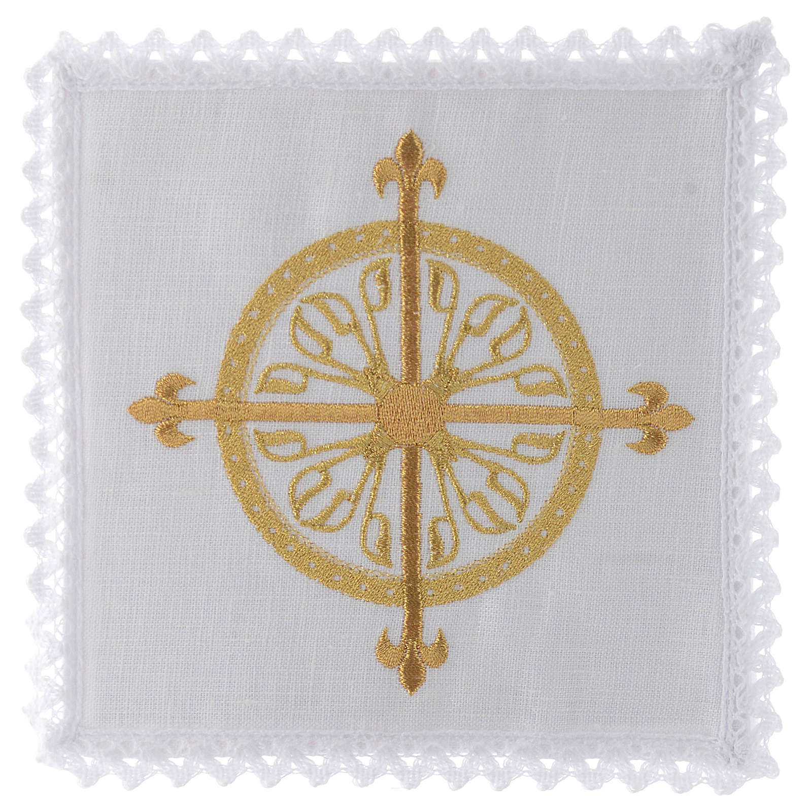 Altar linen set 100% linen golden cross | online sales on HOLYART.com