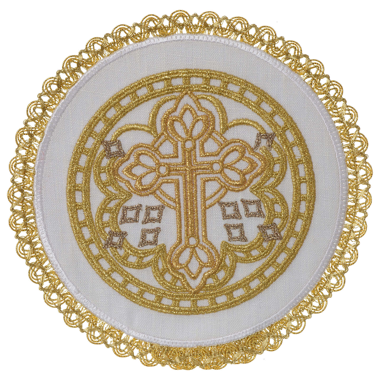 Mass linens 100% linen with cross emboridery, round pall | online sales ...