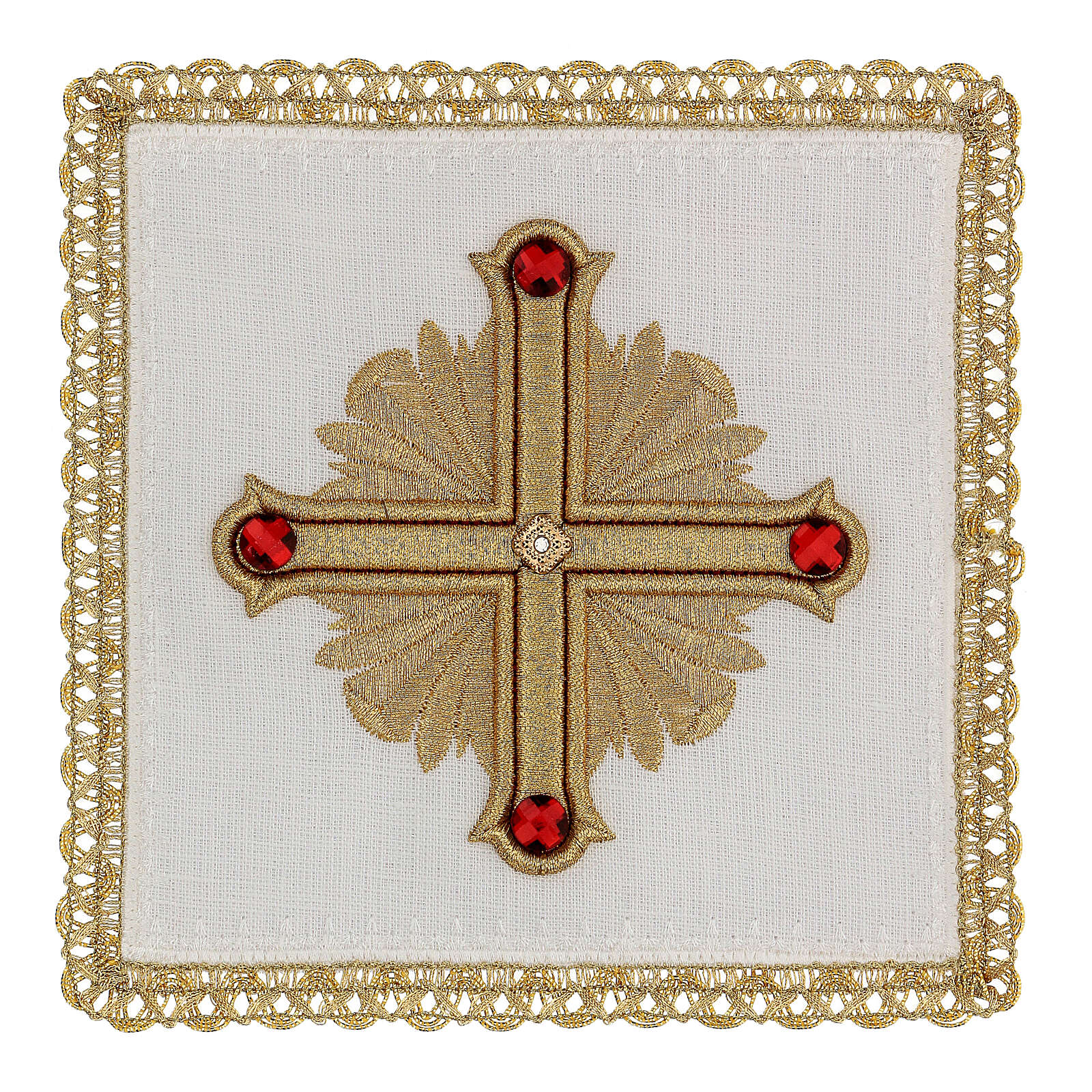 Altar linens, set of 4, 100% LINEN, gold and red embroidery, | online ...