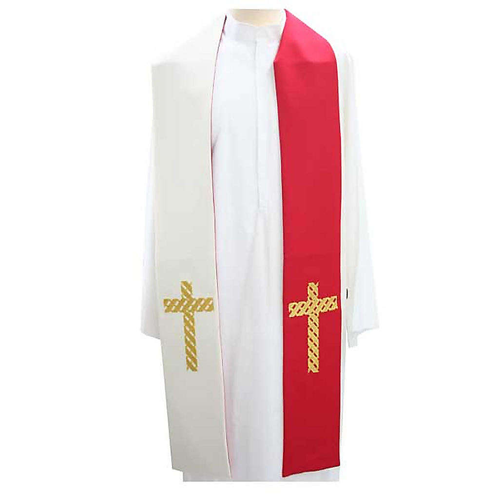 Overlay Clergy Stole with golden cross | online sales on HOLYART.com