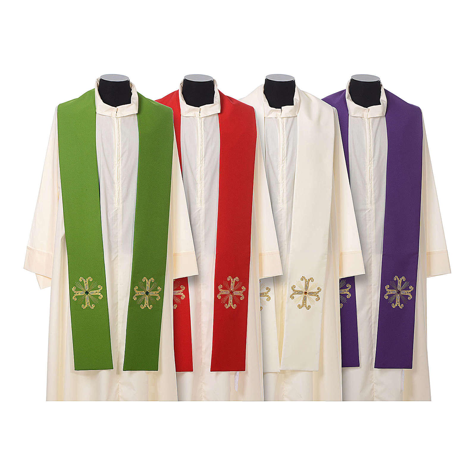 Clergy Stole with cross and glass bead | online sales on HOLYART.com