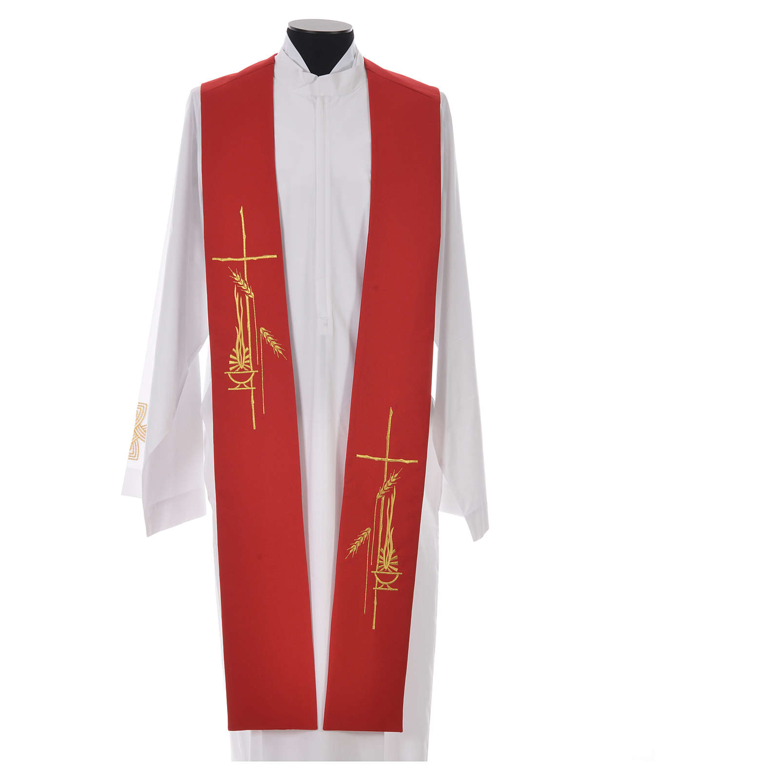 Liturgical Stole in polyester with stylised cross and lamp | online ...