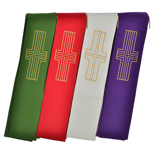 Diaconal stole in polyester with cross | online sales on HOLYART.co.uk