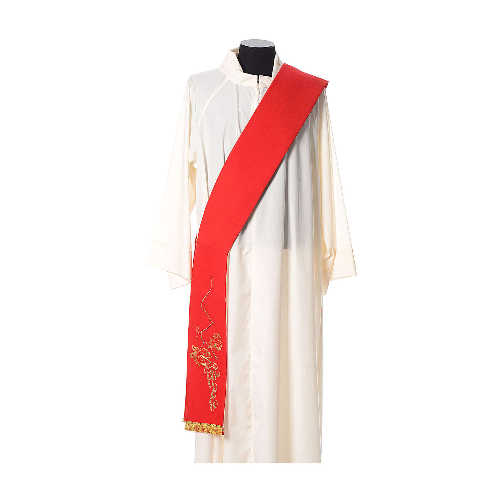 Stole in polyester with golden vine embroidery | online sales on ...