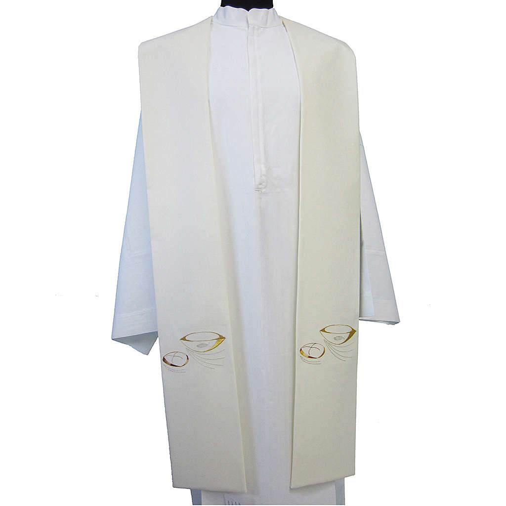 Liturgical Stole in polyester canvas with bread and paten | online ...