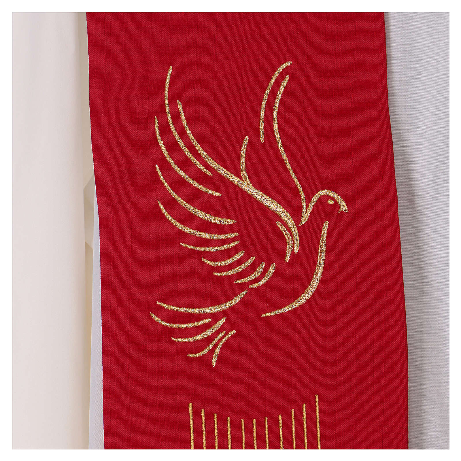 Red stole with Holy Spirit 100% polyester | online sales on HOLYART.com
