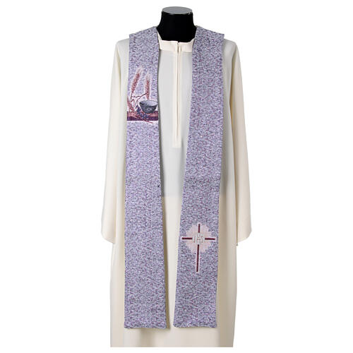 Stole Eucharistic symbols background 4 liturgical colors | online sales ...