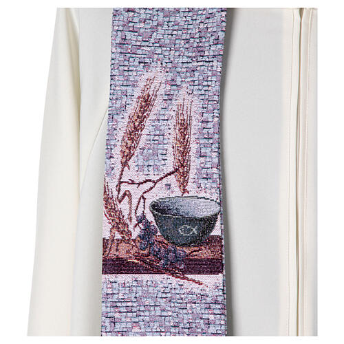 Stole Eucharistic symbols background 4 liturgical colors | online sales ...