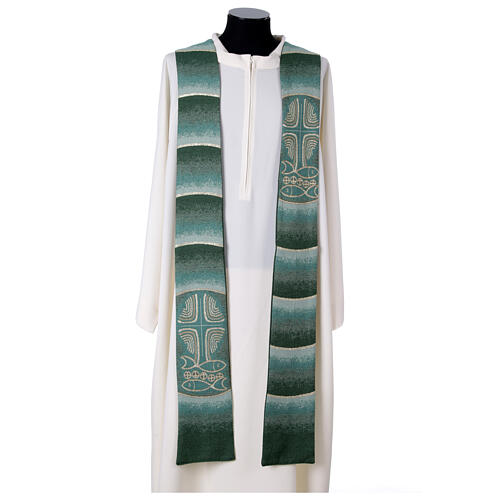 Stole with bread, fish and cross, 4 liturgical colours | online sales ...