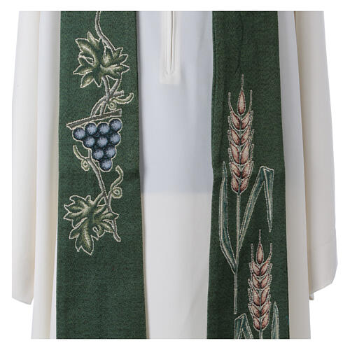 Pointed stole with symbols of wheat and grapes in 4 colors | online ...