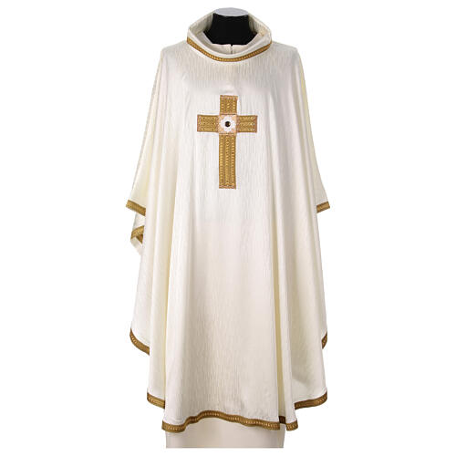 Chasuble with gold embroidered cross and Gamma stones four colors ...