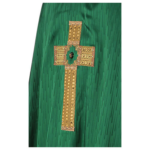 Chasuble with gold embroidered cross and Gamma stones four colors ...