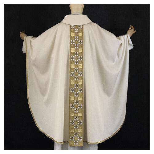 Casula stolone dorato pietrine 100% lana lurex Atelier Sirio | vendita ...