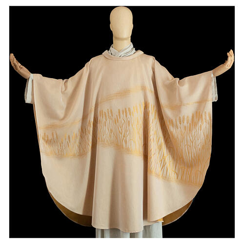 Casula spighe dorata tessuto jacquard rayon cotone Atelier Sirio ...