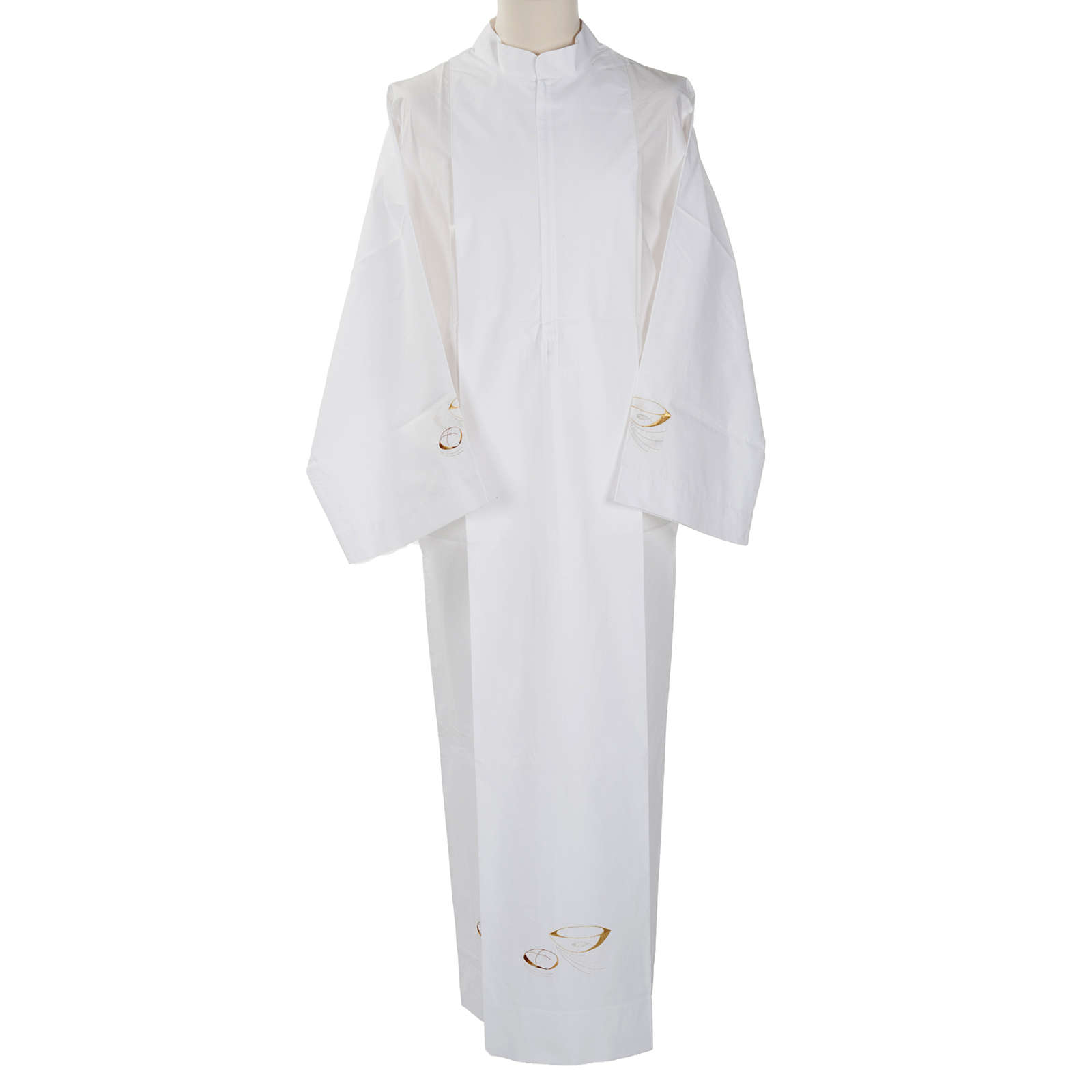 Priest Alb with leaves and fishes in wool | online sales on HOLYART.com