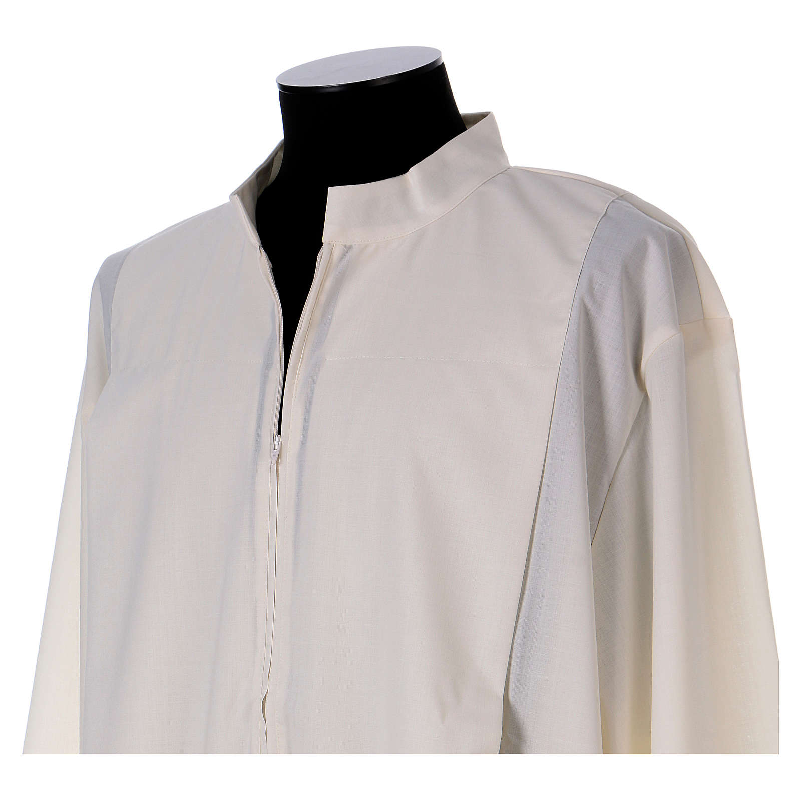 Priest Alb with 2 pleats in polyester and wool, ivory color | online ...