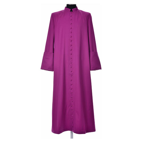 Purple cassock in pure wool with covered buttons Gamma | online sales ...