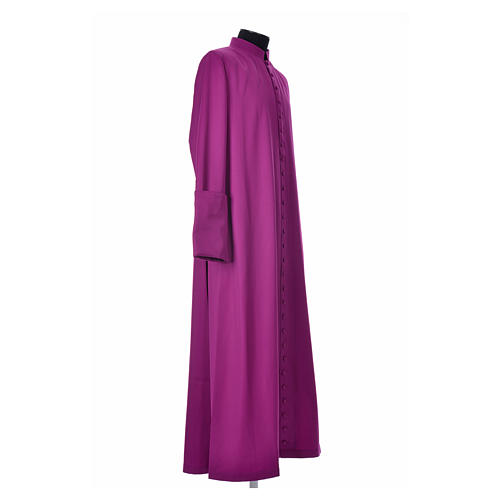 Purple cassock in pure wool with covered buttons Gamma | online sales ...