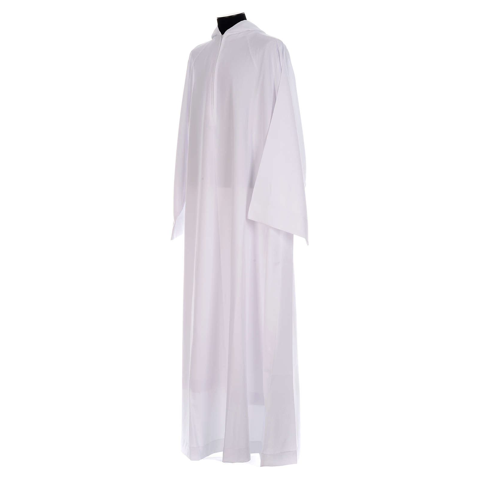 Liturgical alb with hood made in polyester | online sales on HOLYART.co.uk