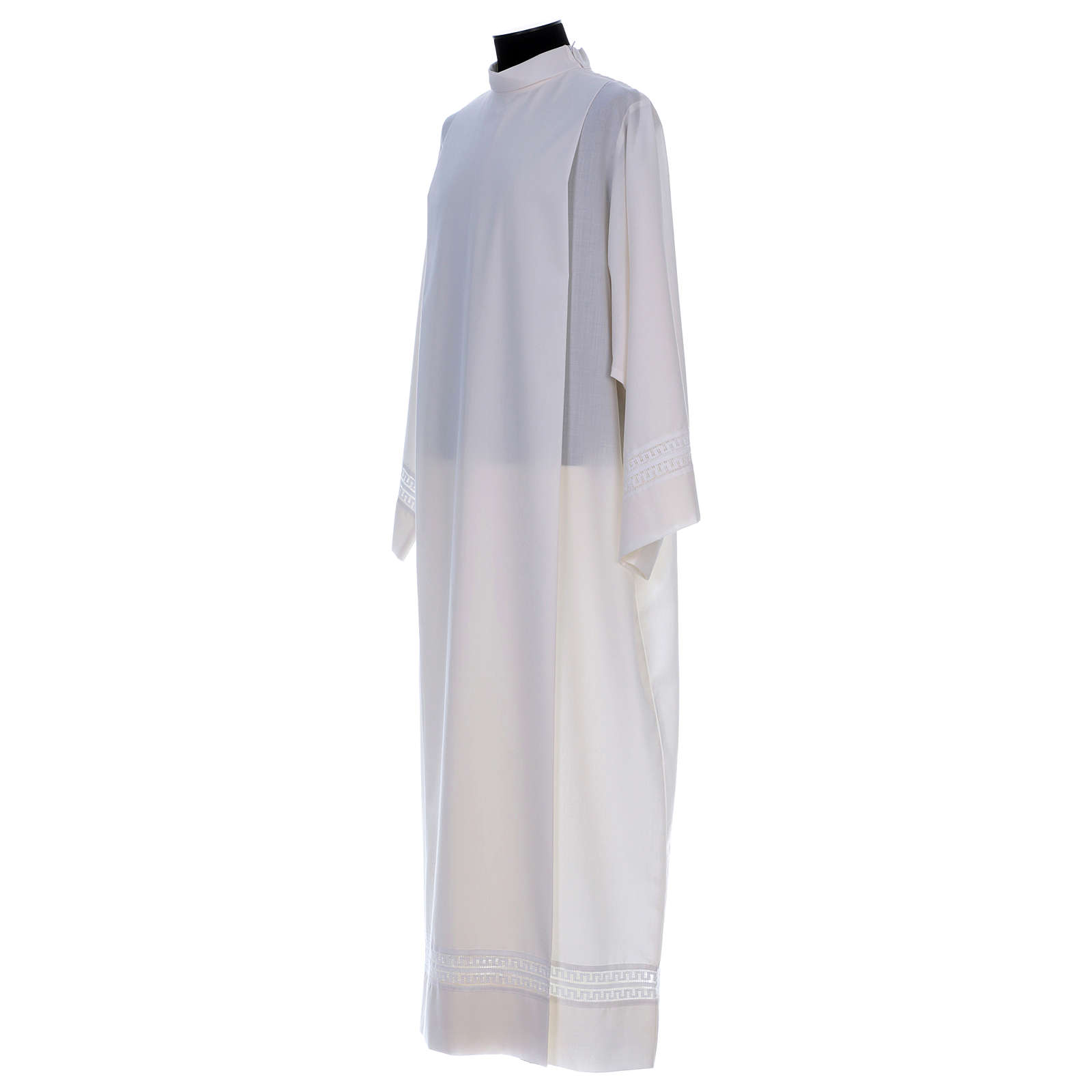 Priest Alb in wool blend with partition ivory color | online sales on ...