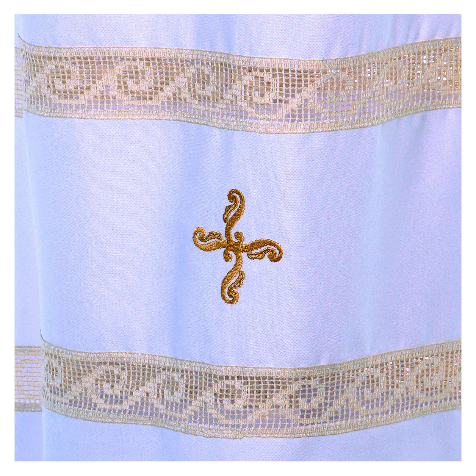 Catholic Alb with double partition and embroidered cross in | online ...