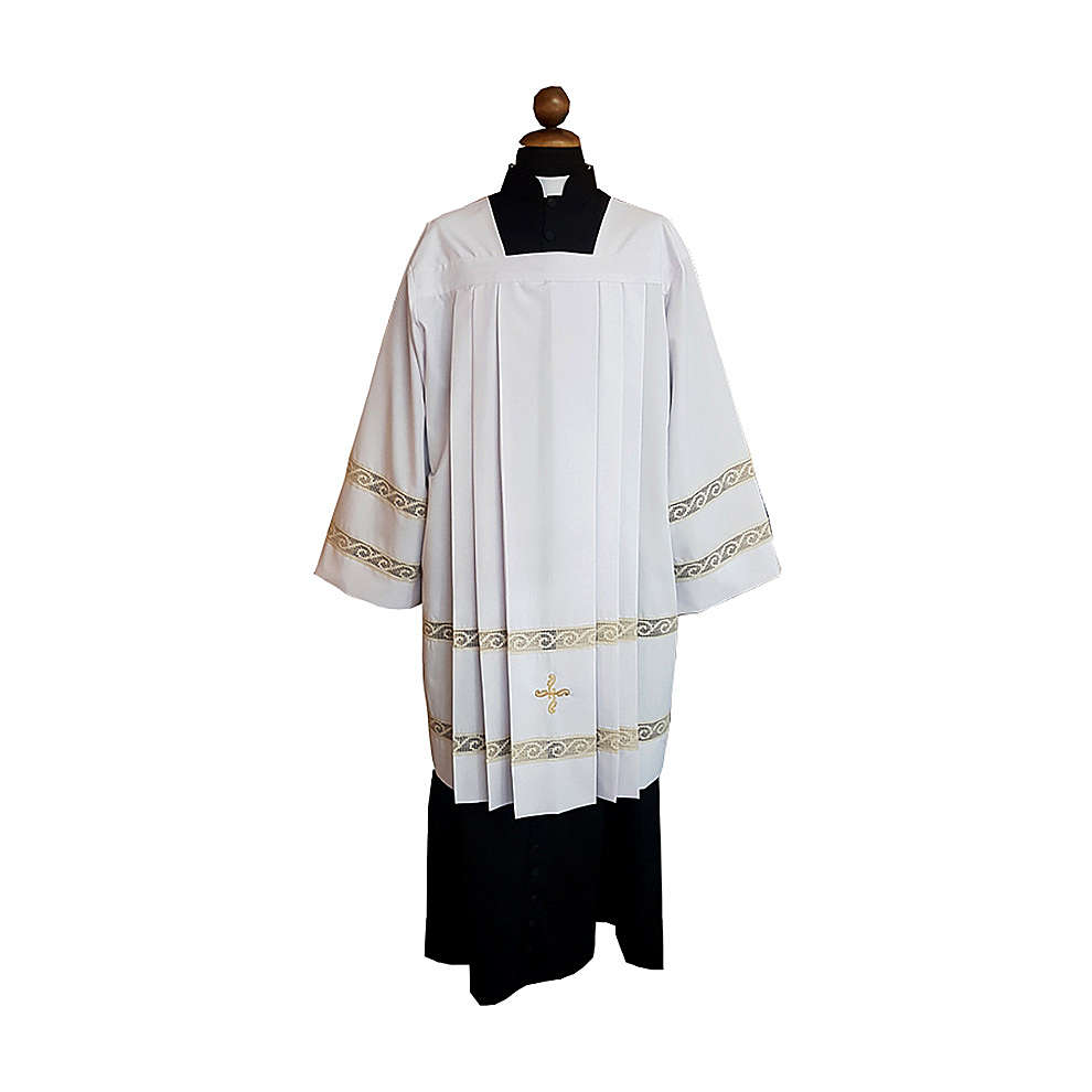 Surplice with six folds, partition and embroidered cross | online sales ...
