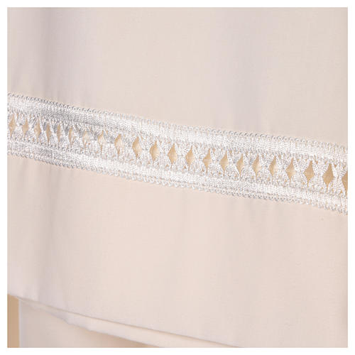 Roman alb in ivory with shoulder zipper and gigliuccio | online sales ...