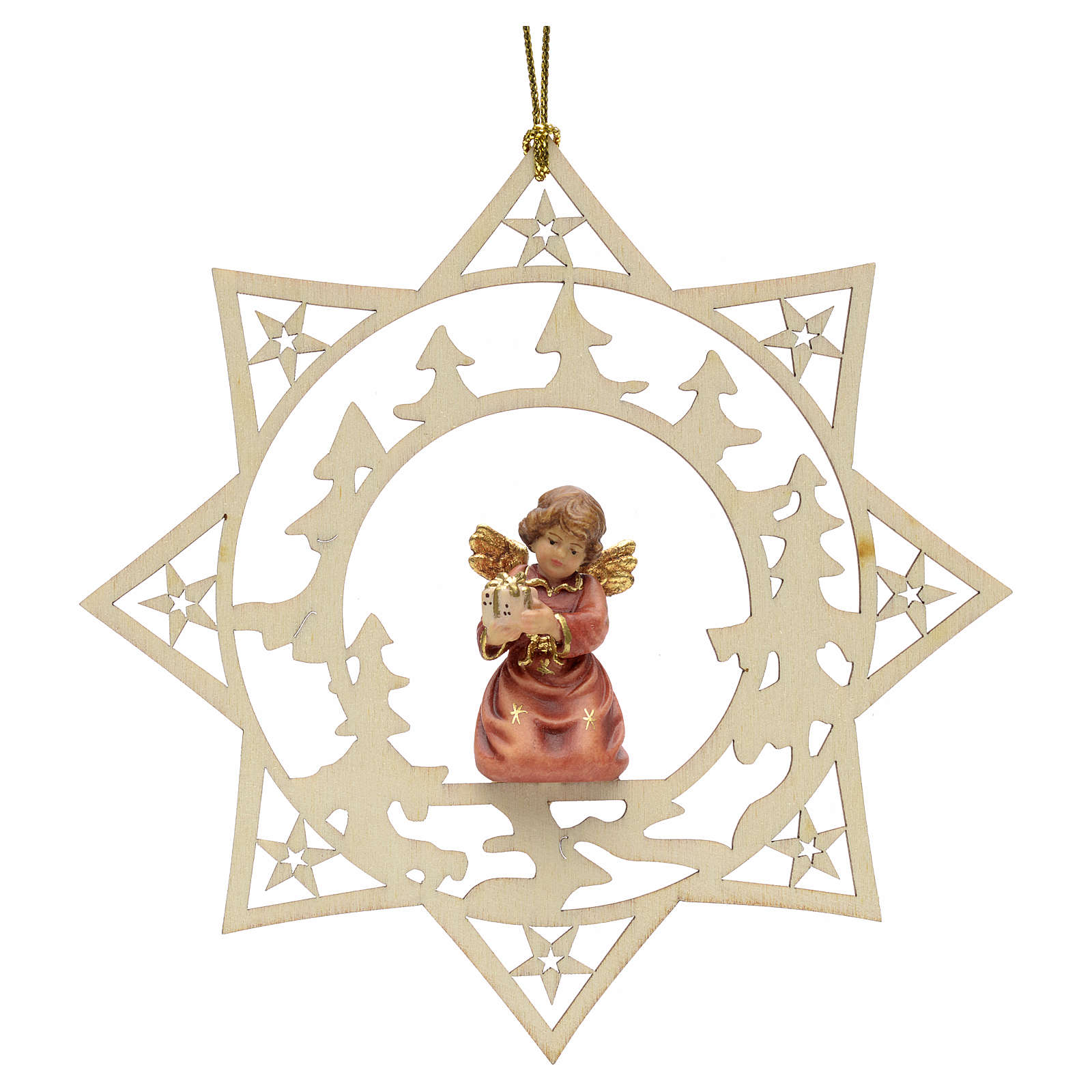 Christmas decoration star angel with gift | online sales on HOLYART.com