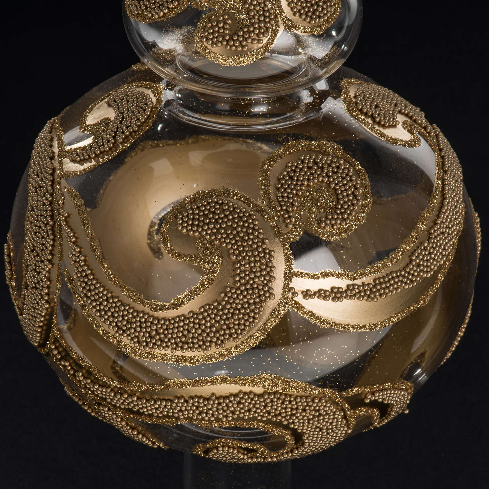 Blown glass tree topper, hand decorated in gold | online sales on ...