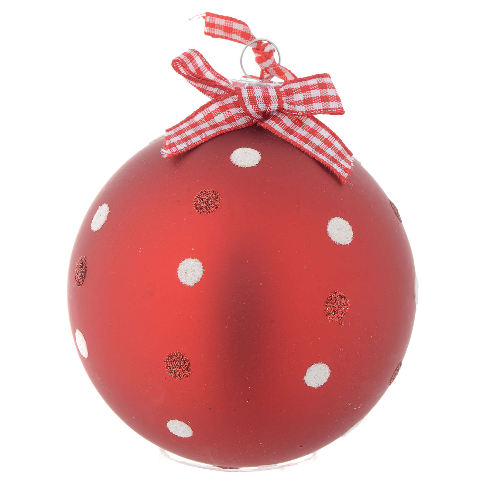 Boule Sapin Noël 80 mm verre rouge | vente en ligne sur HOLYART