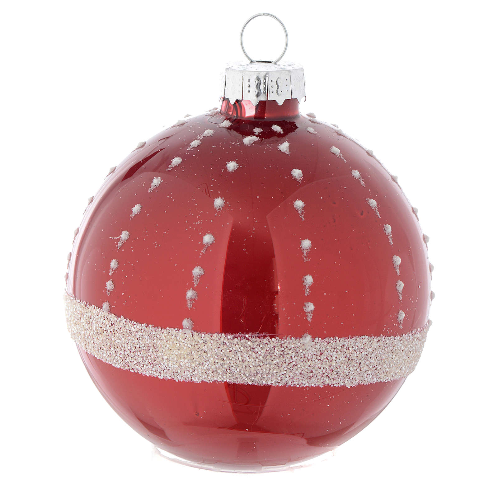 Boule verre rouge décorée 70 mm pour sapin de Noël | vente en ligne sur ...