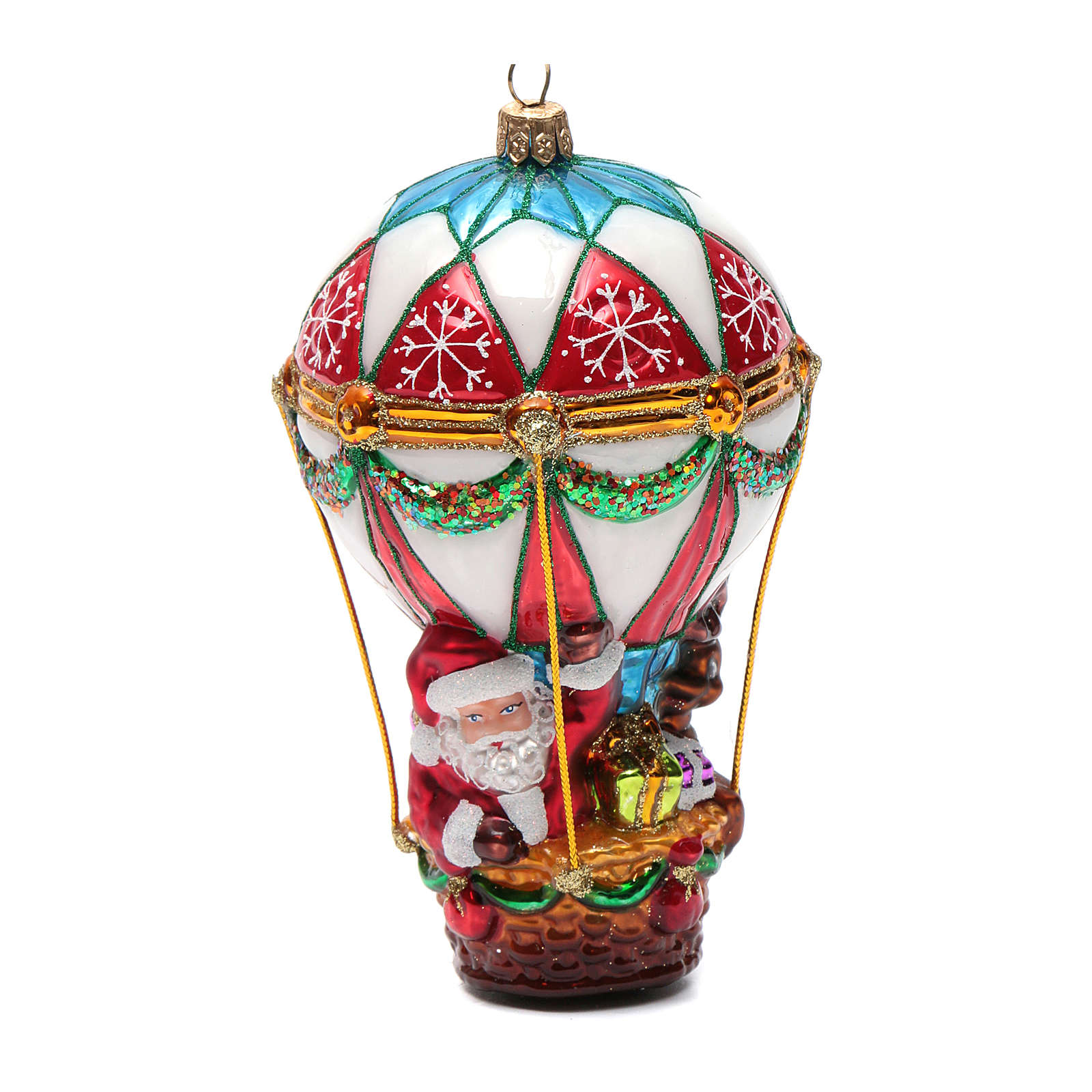 Blown Glass Christmas ornament, Santa Claus on hot-air | online sales ...