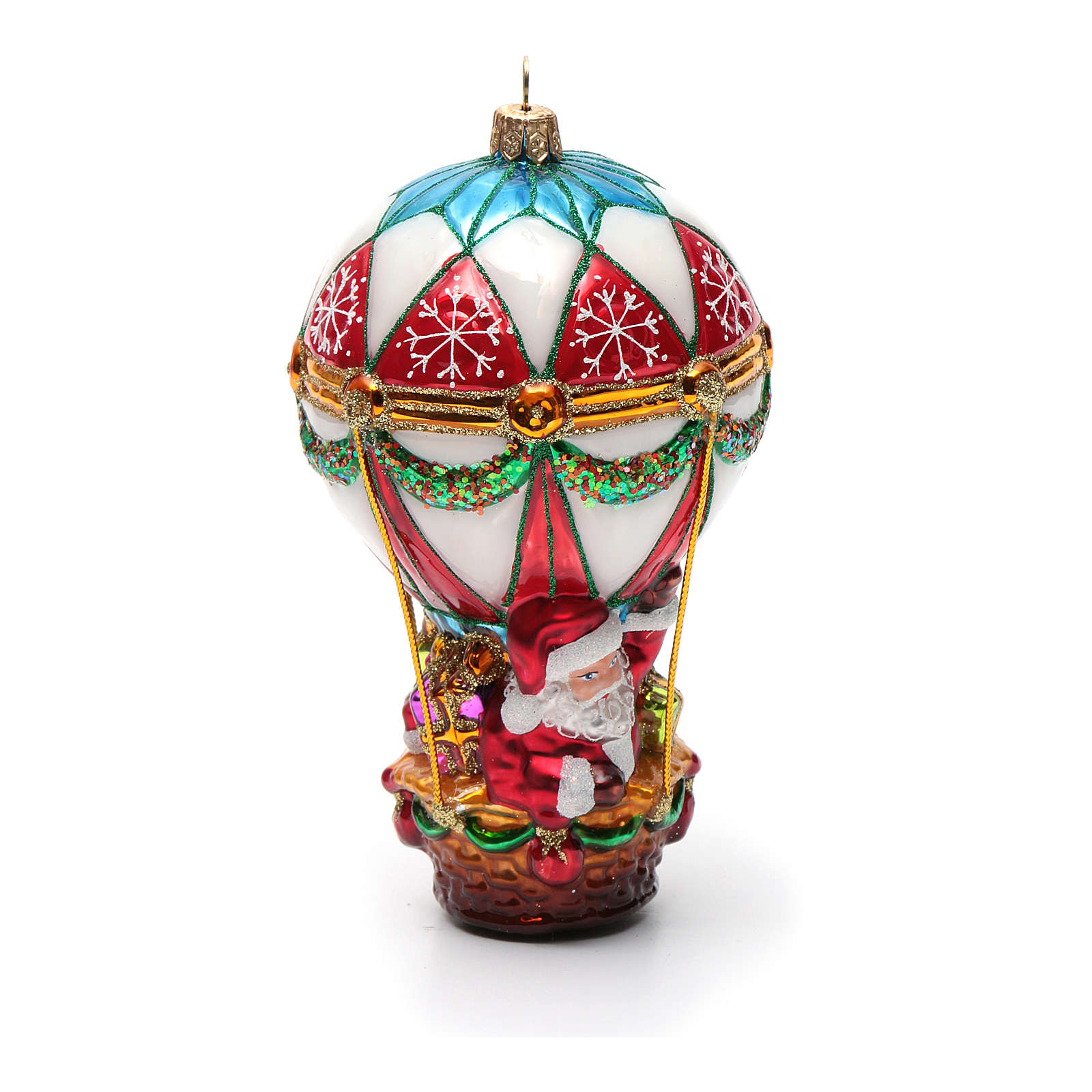 Blown Glass Christmas ornament, Santa Claus on hot-air | online sales ...