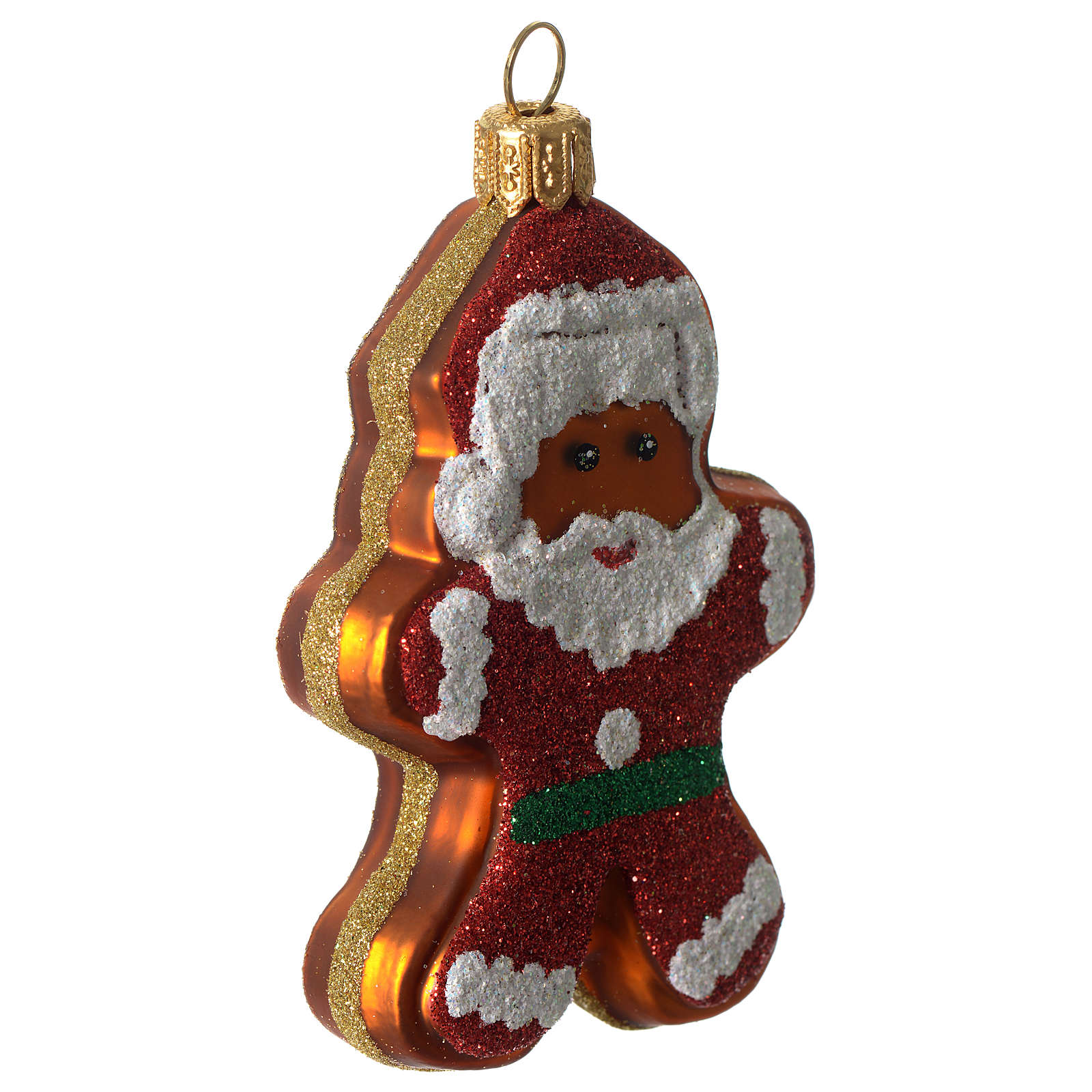 Gingerbread Santa Claus glass blown Christmas ornament | online sales ...