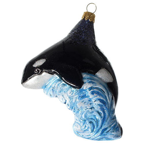 Orca Christmas tree blown glass decoration | online sales on HOLYART.com