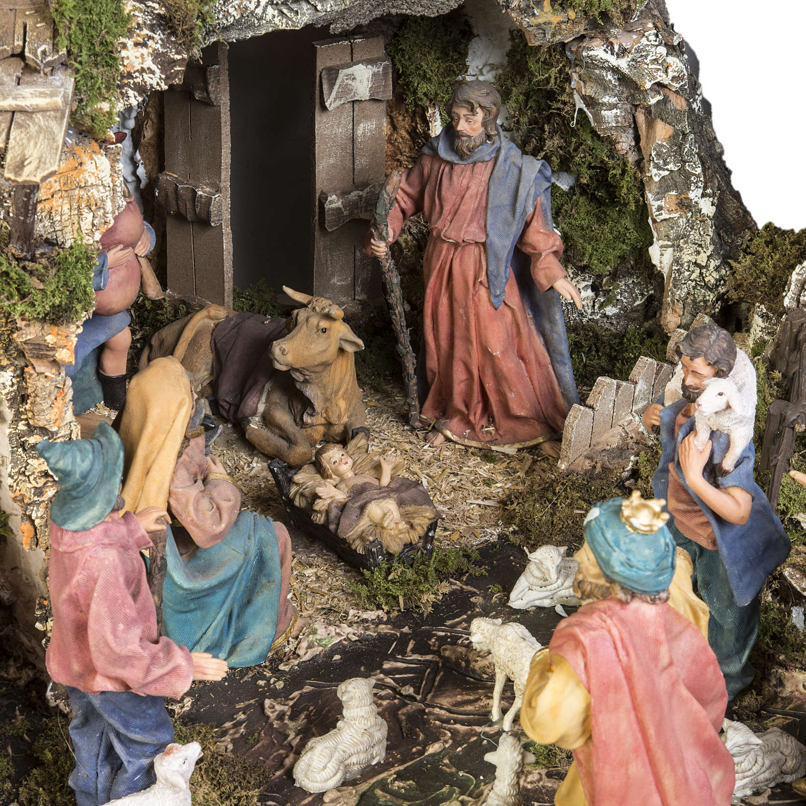 Nativity village, stable with fountain 80x110x70cm | online sales on ...