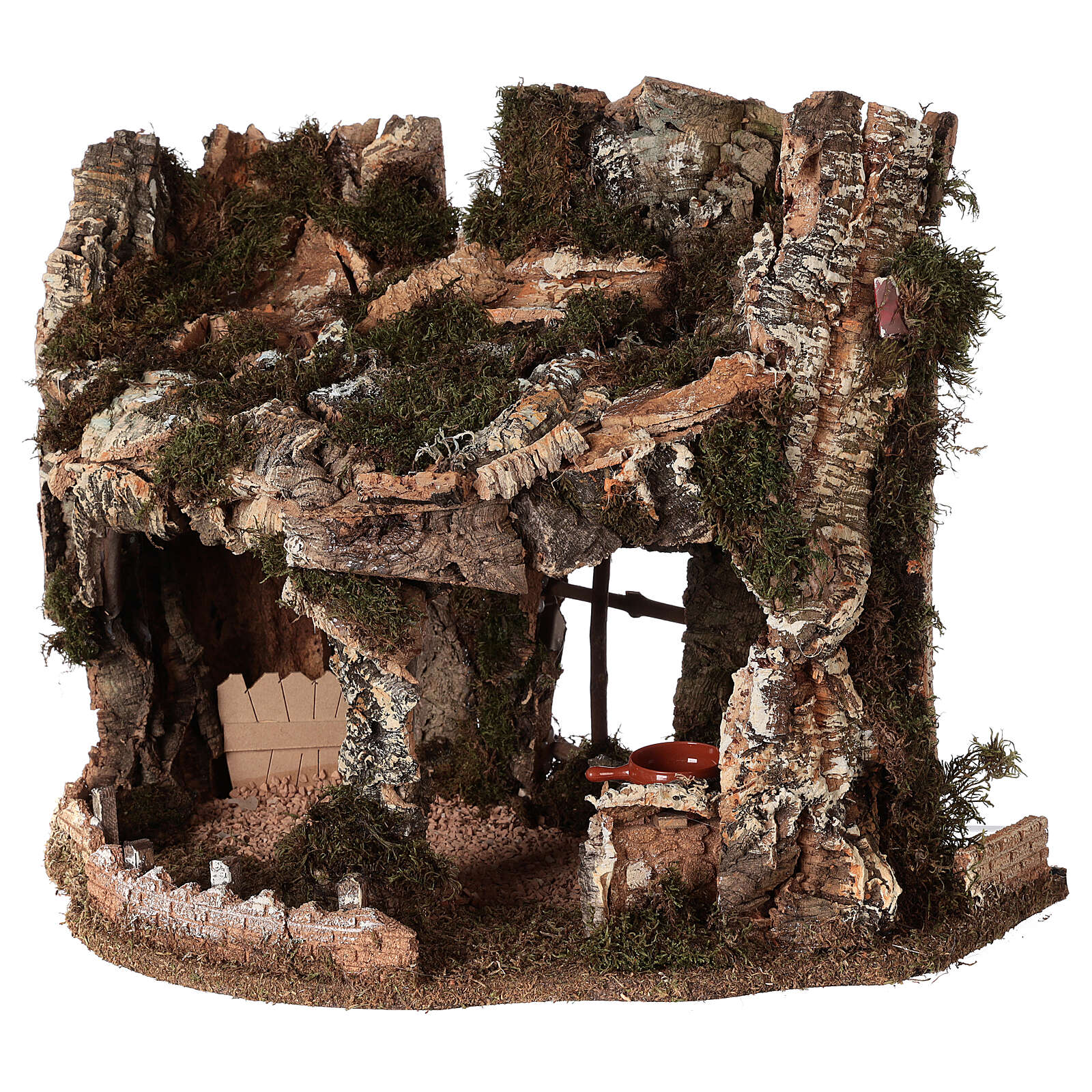 Nativity setting, grotto with fire and amphora 40x58x38cm | online ...