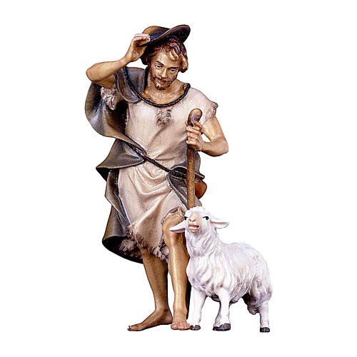 Shepherd with Cane and Sheep, 10 cm Original Nativity model, in painted ...