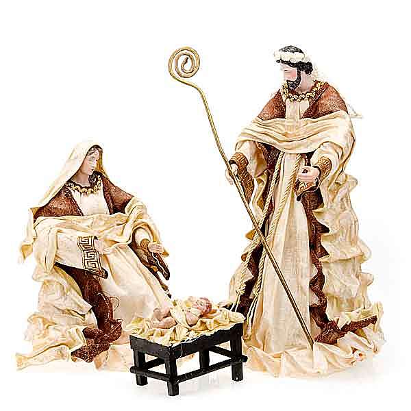 Ivory and brown nativity, 41cm | online sales on HOLYART.co.uk