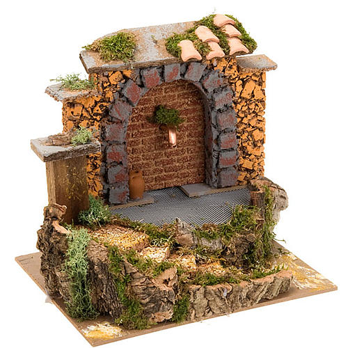 Nativity accessory, water fountain with ladder and canopy, 6 wat ...