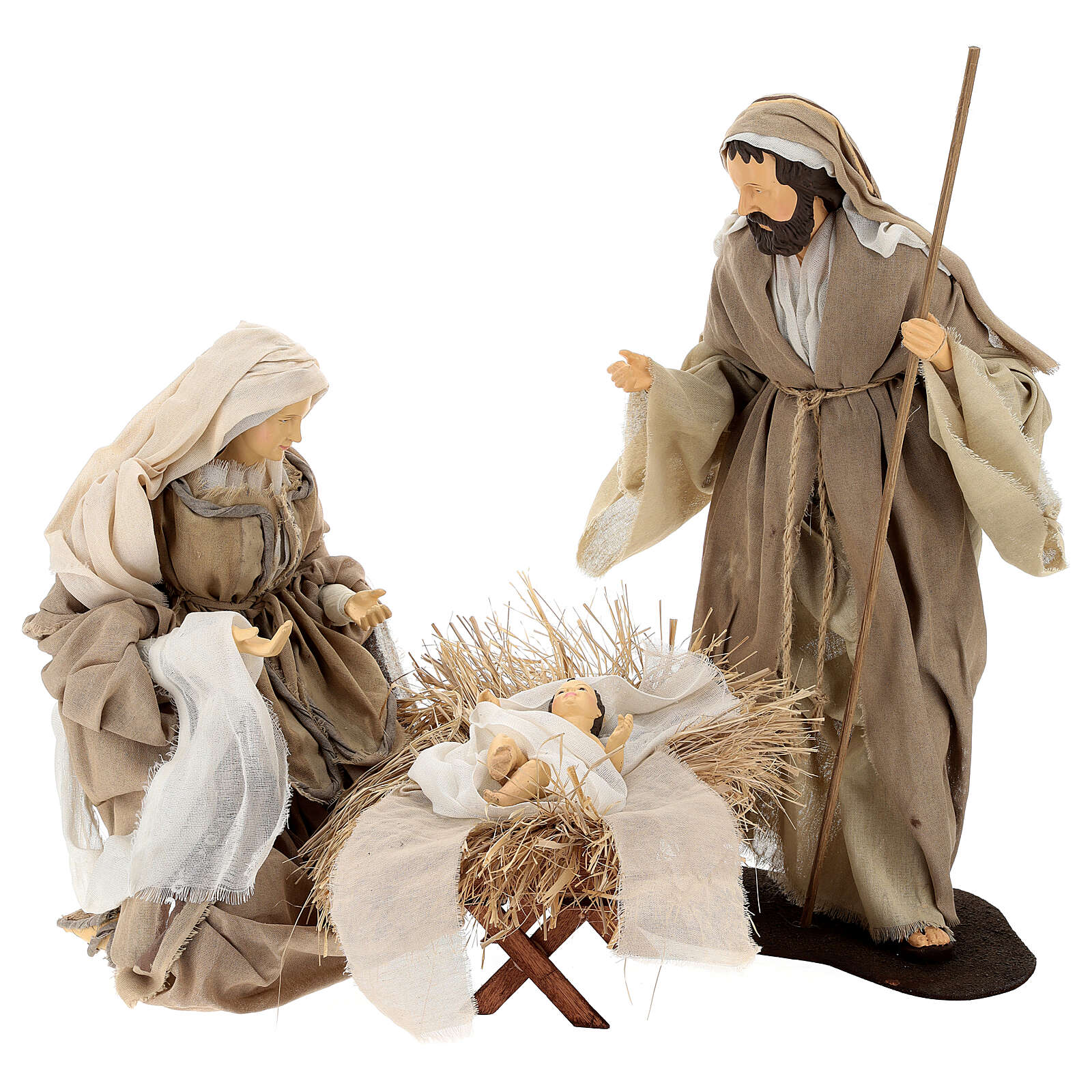 STOCK Holy family figurines in natural style 50 cm resin | online sales ...