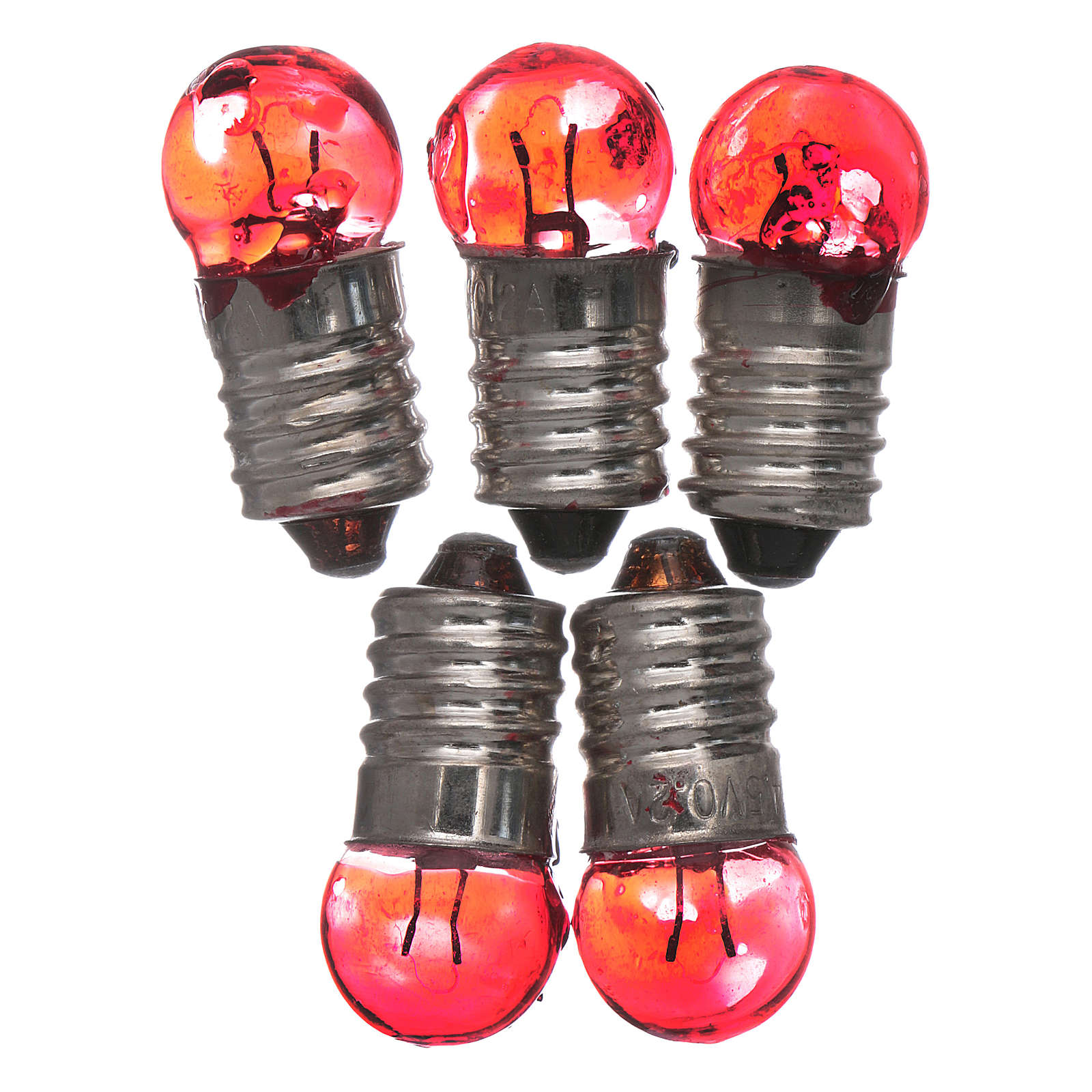 Light bulb, red, E10, 5 pieces, 3V | online sales on HOLYART.com