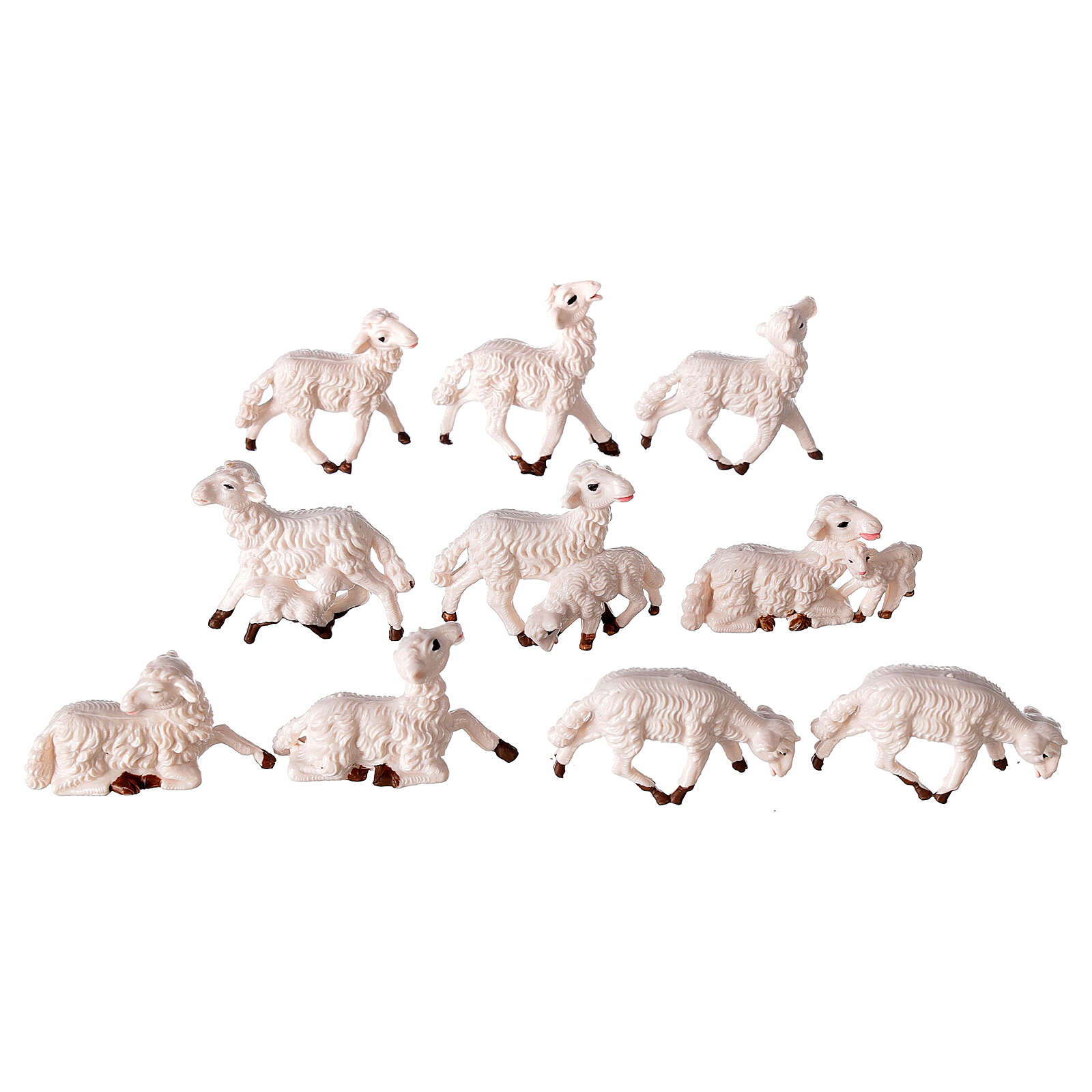Nativity scene figurines, white sheep 10 pieces 8 cm | online sales on ...