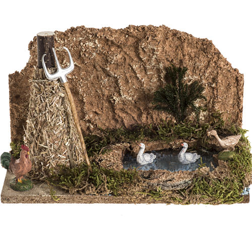 Nativity scene figurines, cock and ducks in the lake | online sales on ...