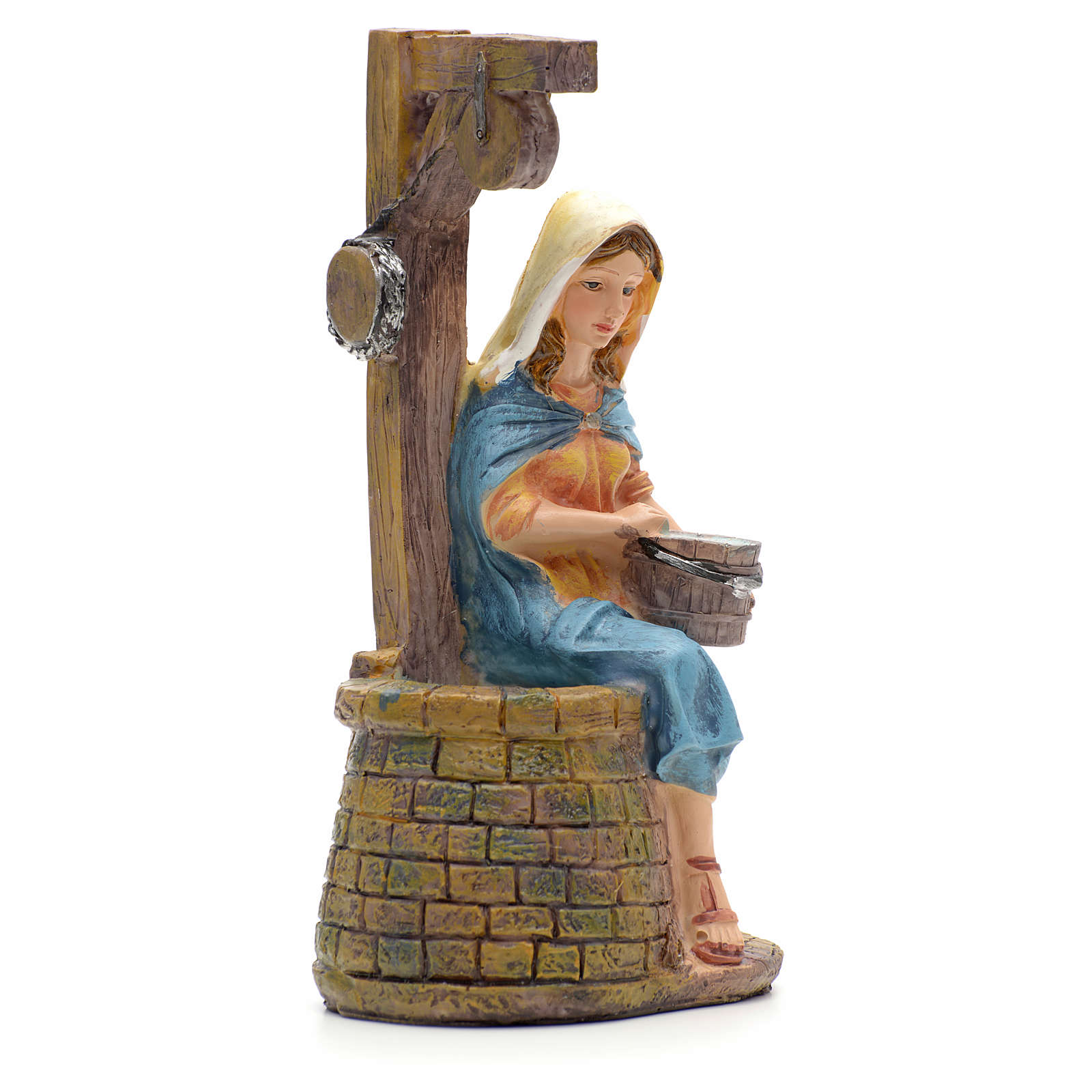 Woman sitting on well figurine in resin for nativities of 21cm | online ...